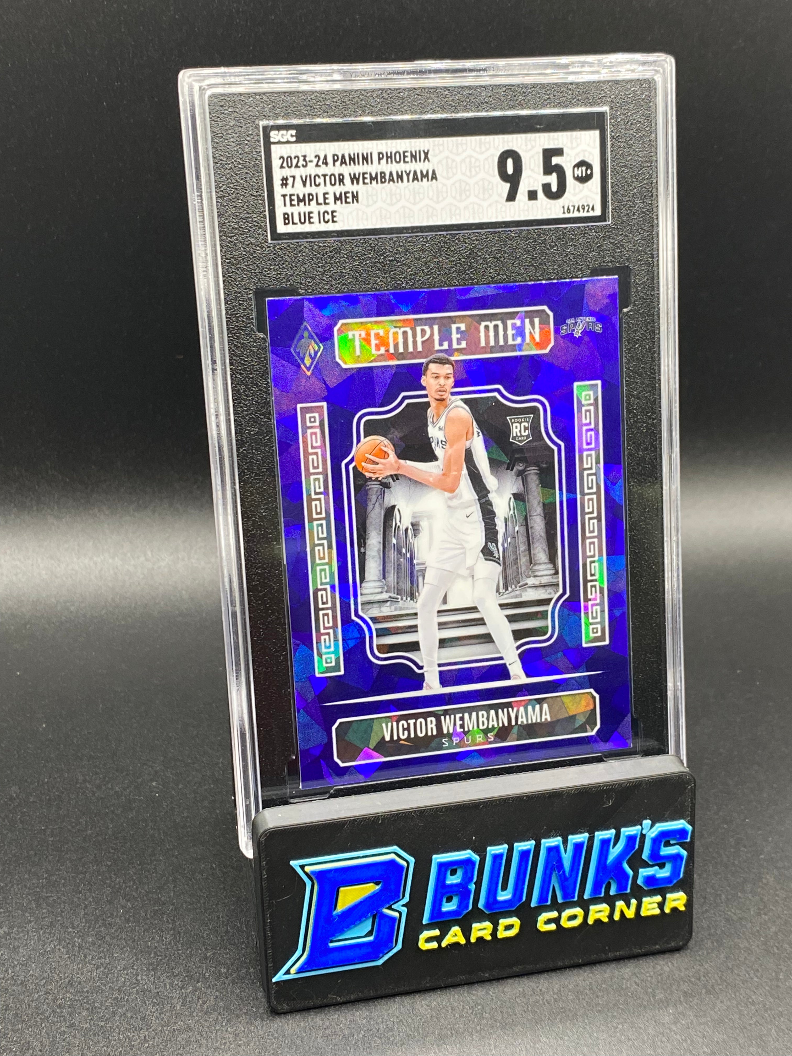 2023-24 Victor Wembanyama Temple Men Blue Ice RC SP SGC 9.5 (Box B54) – Bunk's Card Corner