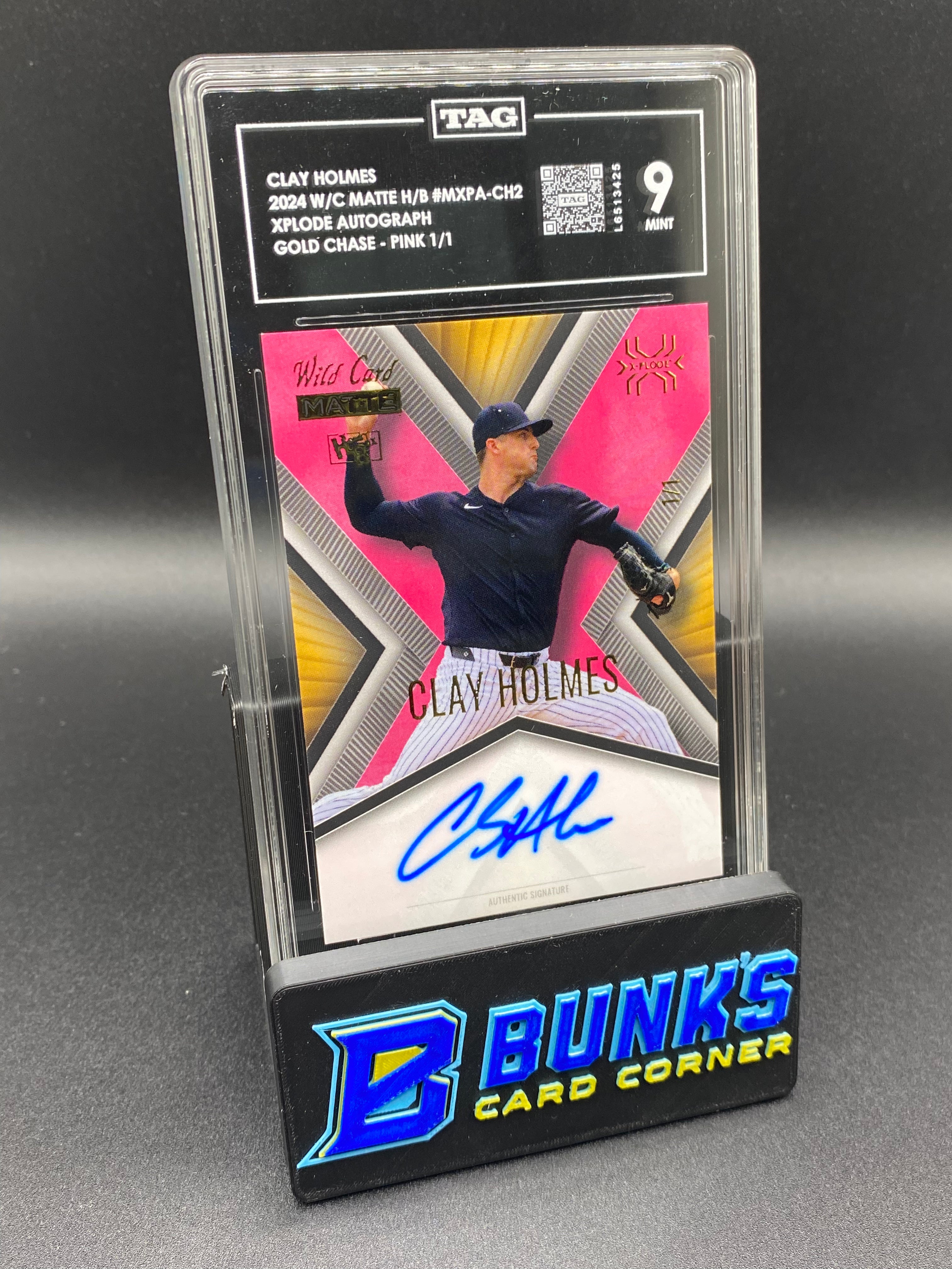 2024 Clay Holmes Xplode Auto. Gold Chase Pink 1/1 TAG 9 – Bunk's Card Corner