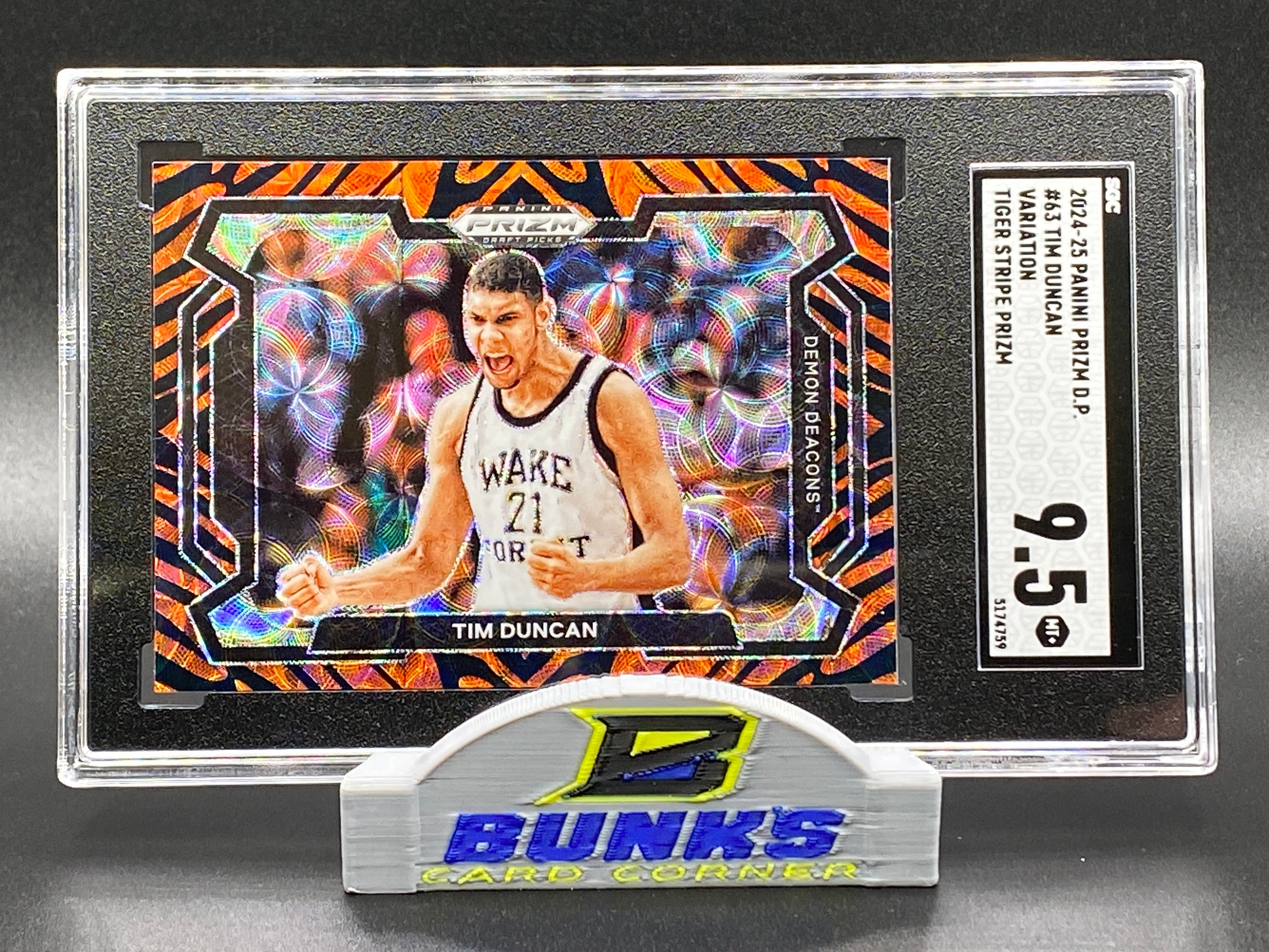 2024-25 Tim Duncan Tiger Stripe Prizm SGC 9.5 – Bunk's Card Corner