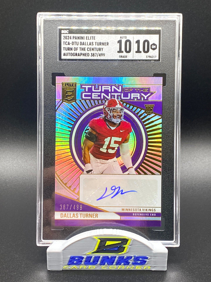 2024 Dallas Turner Autographed 10|10 Rookie Card – Bunk's Card Corner