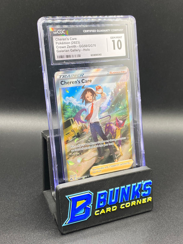 Cheren's Care Galarian Gallery Crown Zenith CGC 10 – Bunk's Card Corner