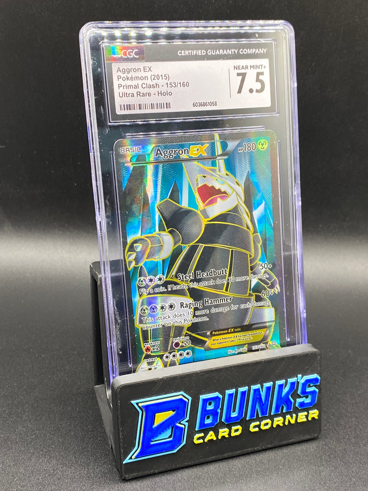 Aggron Ex Ultra Rare Primal Clash CGC 7.5 – Bunk's Card Corner