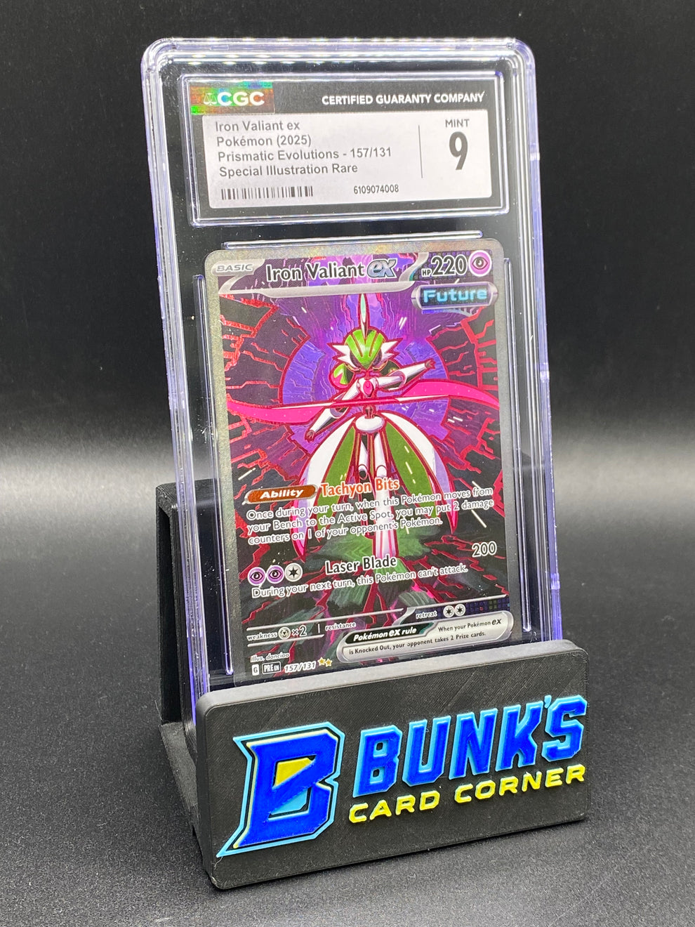 Iron Valiant Ex SIR Prismatic Evolutions CGC 9 – Bunk's Card Corner