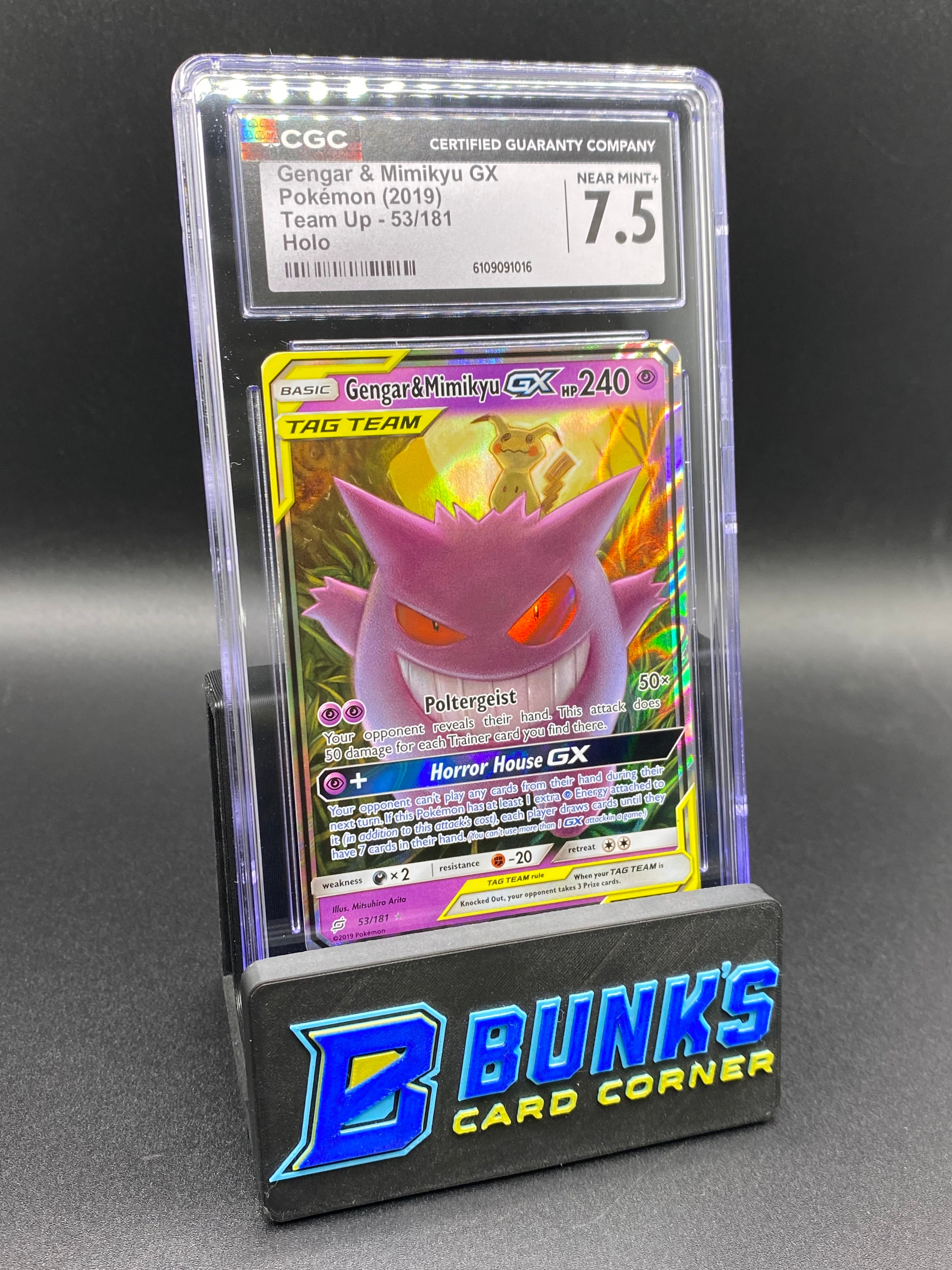 Gengar & Mimikyu Gx Tag Team Team Up CGC 7.5 – Bunk's Card Corner