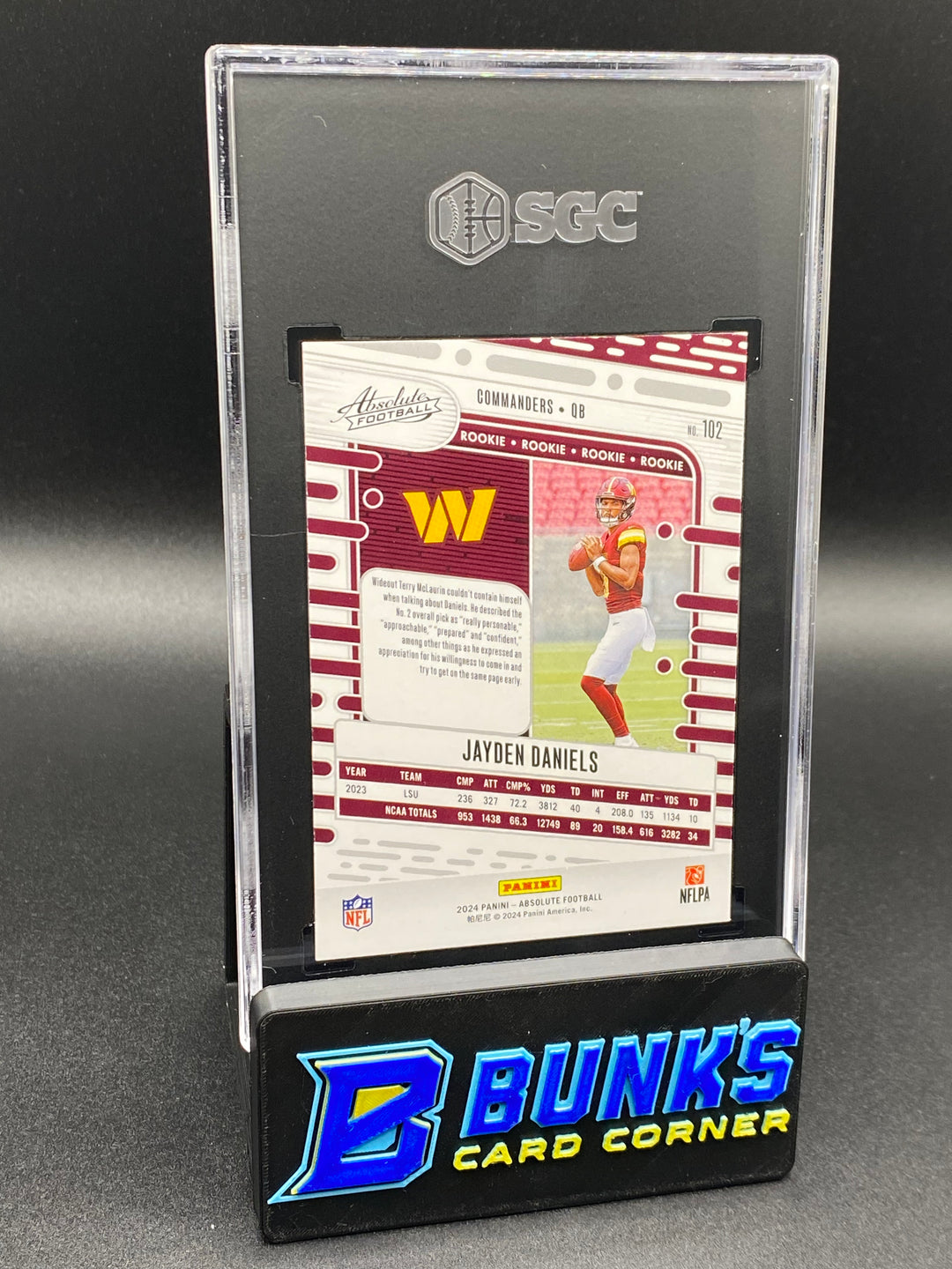 2024 Jayden Daniels Red & Blue RC SGC 9.5 (Box B56) – Bunk's Card Corner