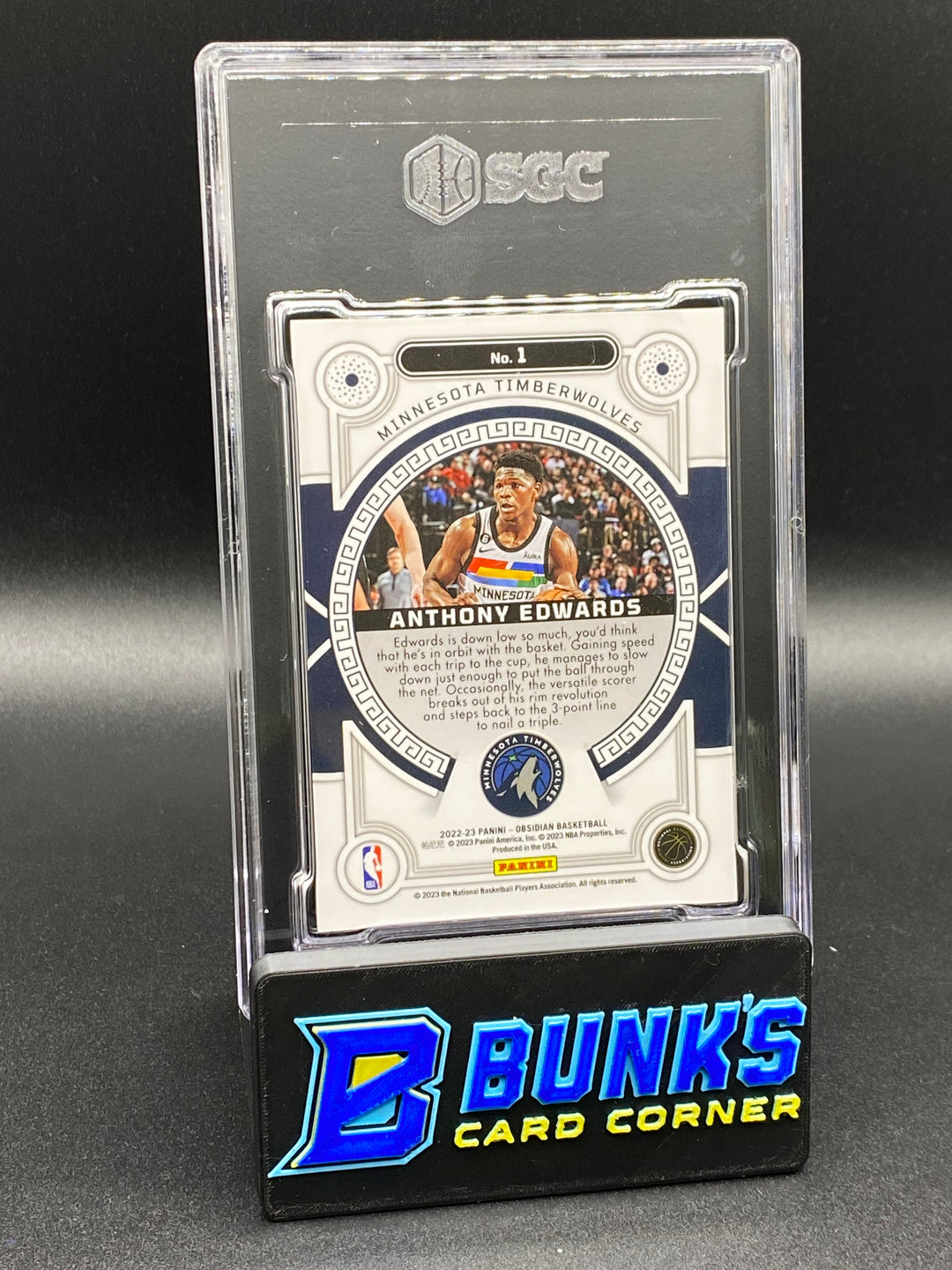 2022-23 Anthony Edwards Orbital Electric Etch Red Flood SGC 9.5 (Box B – Bunk's Card Corner