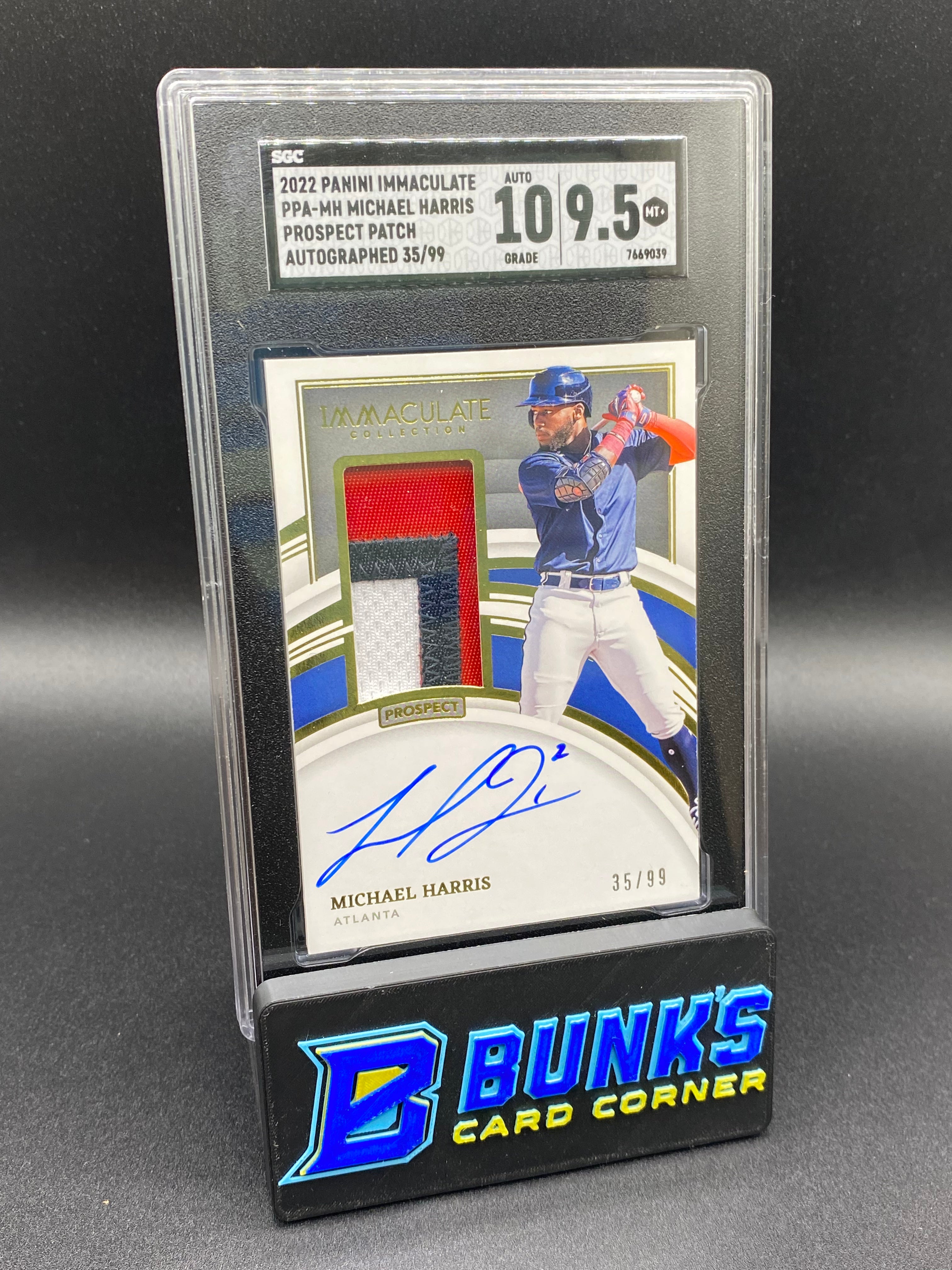 2022 Michael Harris Prospect Patch Auto 35/99 SGC 10/9.5 – Bunk's Card ...