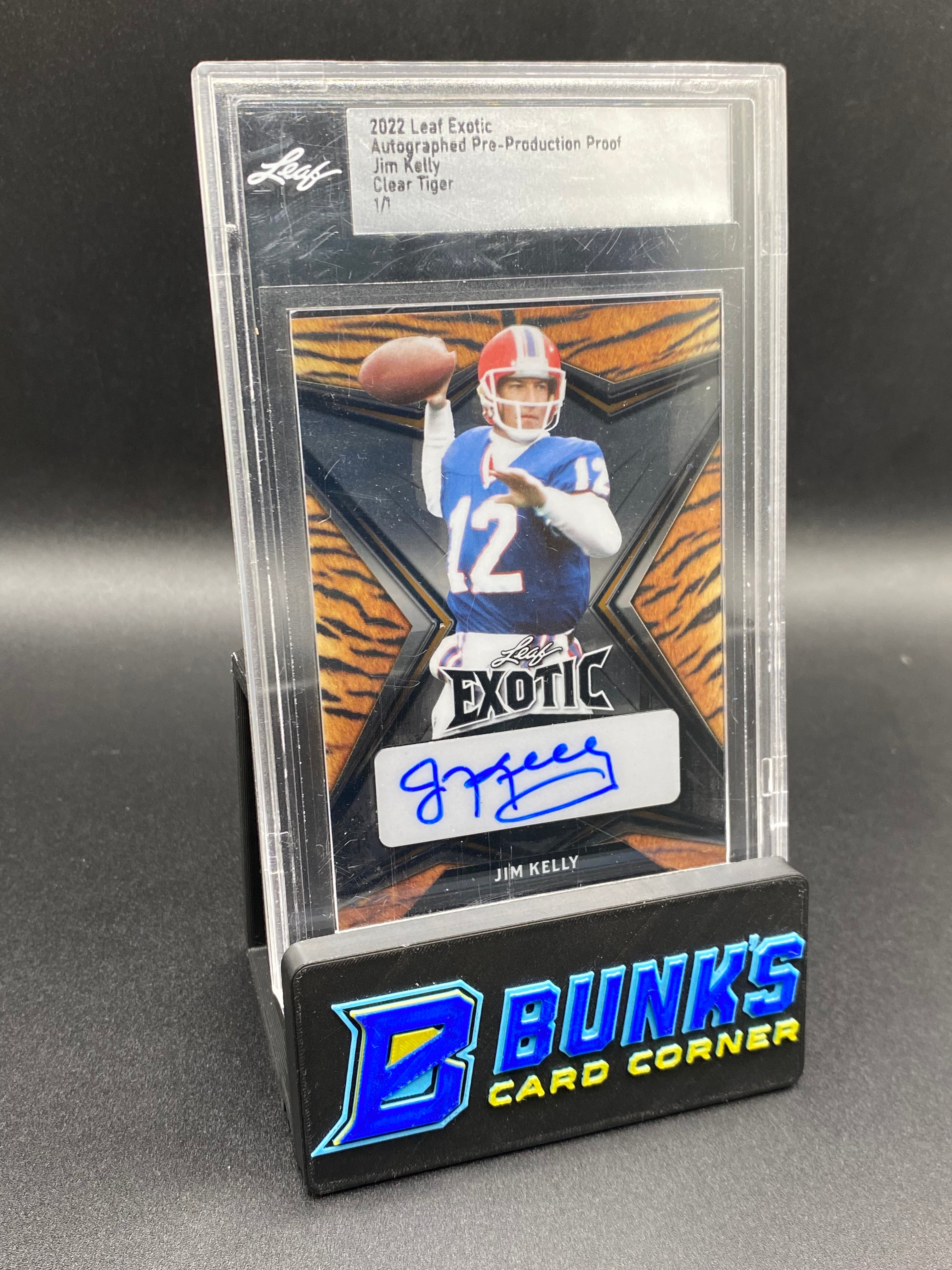 2022 Jim Kelly Clear Tiger 1/1 Leaf – Bunk's Card Corner